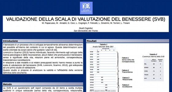 Validazione della scala di valutazione del benessere (SVB)-ASSISI 2013
